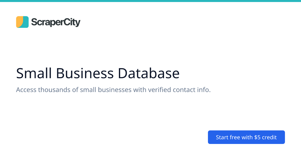 Small Business Database - Local Business Contacts | ScraperCity