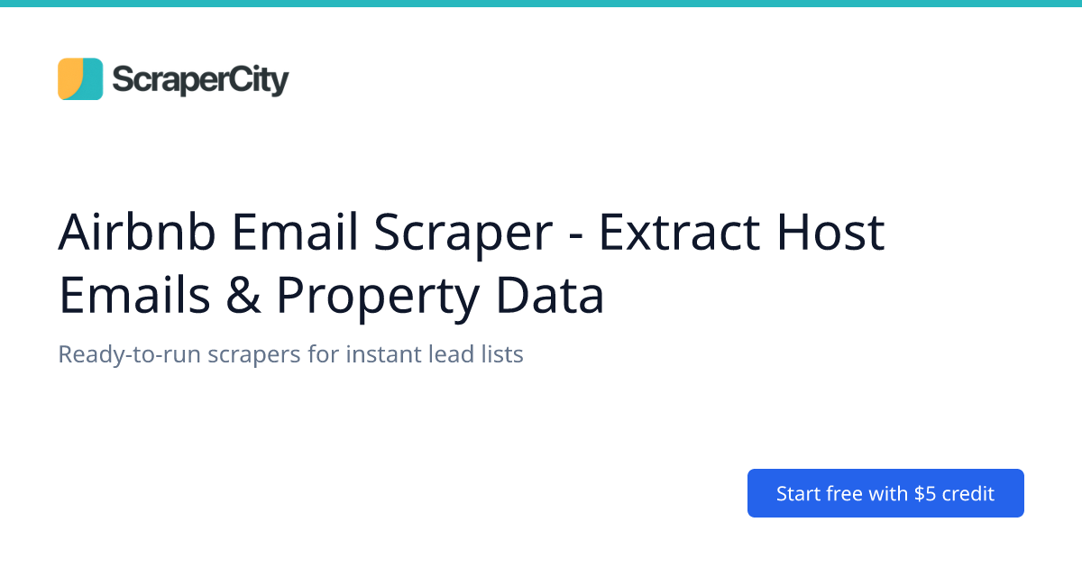 Airbnb Email Scraper - Extract Host Emails & Property Data | ScraperCity