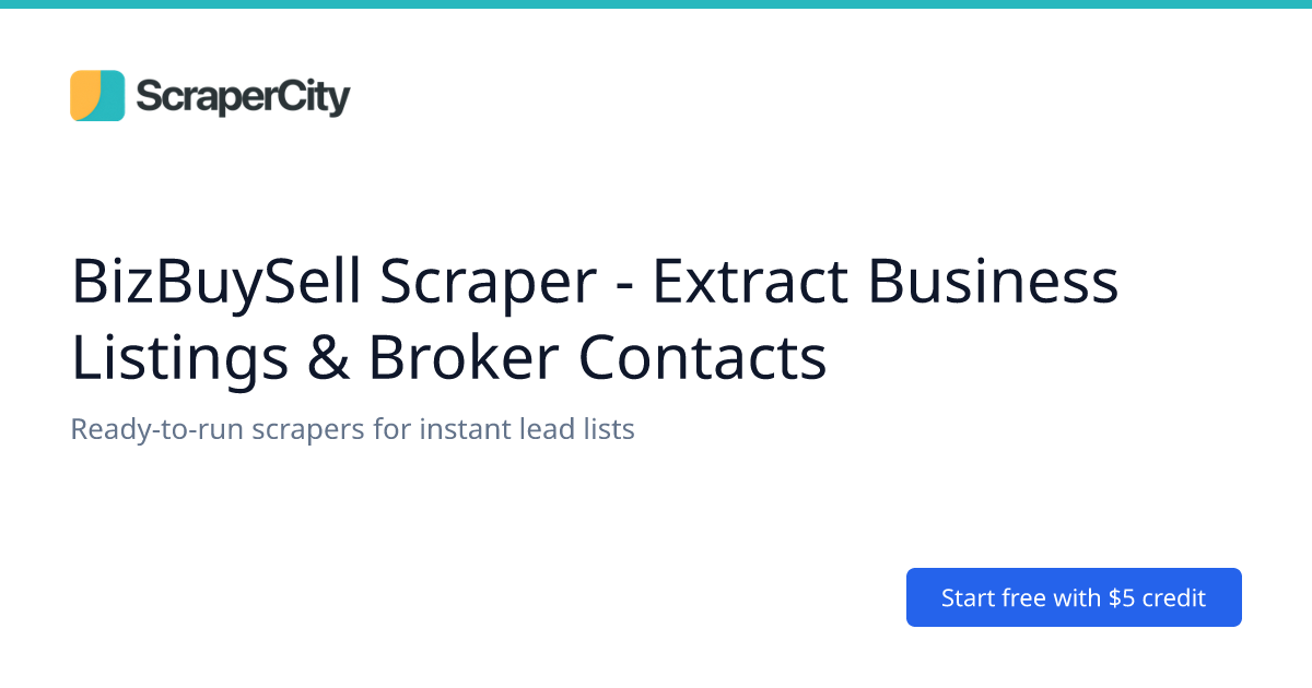 BizBuySell Scraper - Extract Business Listings & Broker Contacts ...