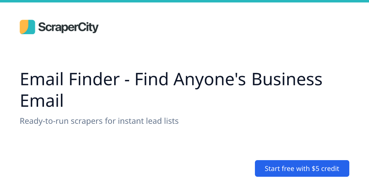 Email Finder - Find Anyone's Business Email | ScraperCity