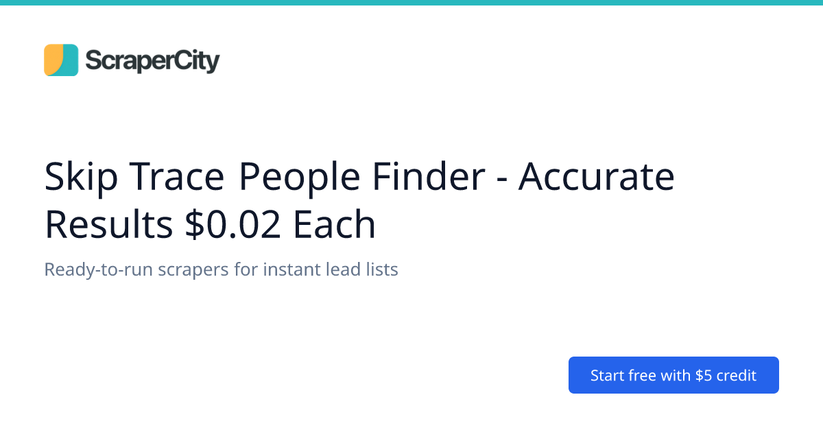 Skip Trace People Finder - Accurate Results $0.02 Each